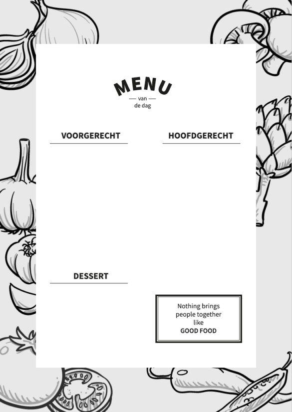 Gratis menukaart template | Restaurants | Feestdagen | myposter Blog